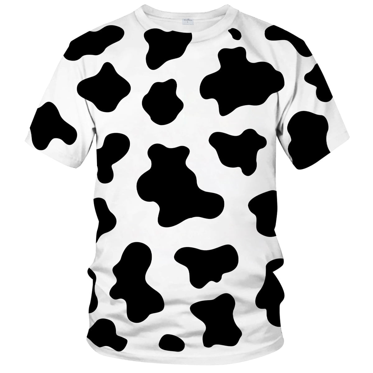 Rebaike Men's Cow Print T-Shirt Funny Black & White Cow Pattern Shirt ...