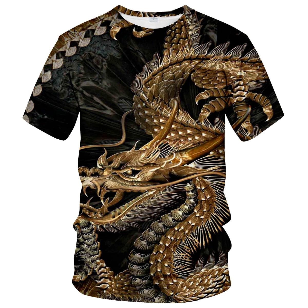 Rebaike Men's Dragon Graphic T-Shirt Anime-Inspired Fantasy All-Over ...