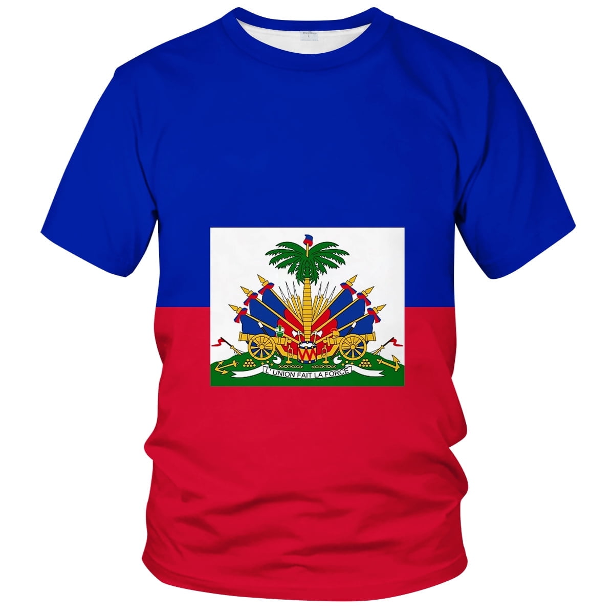 Rebaike Men's Haitian Flag Inspired Tee Shirt All Over Print Haiti T ...