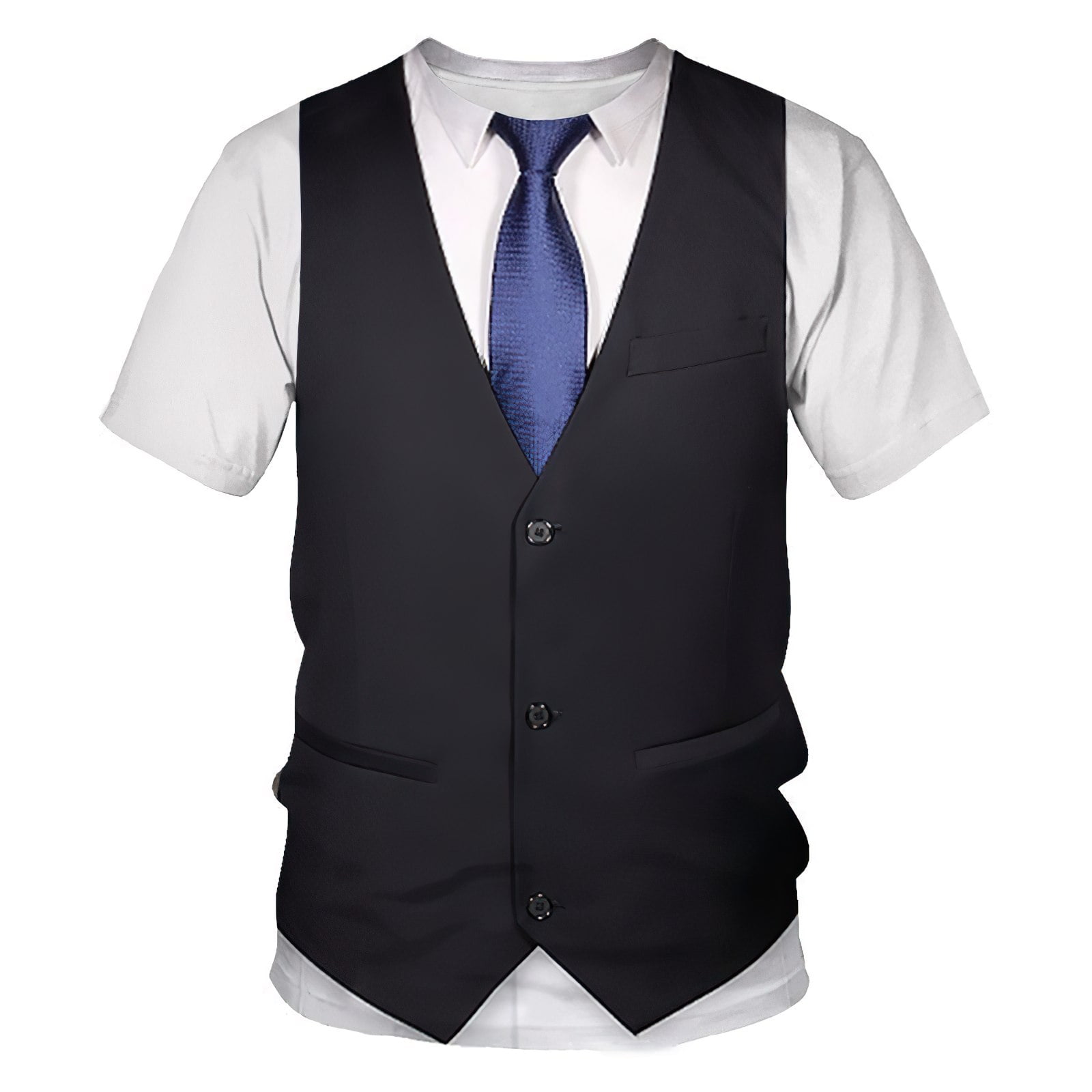 Rebaike Men's Tuxedo Print T-Shirt Faux Suit All-over Costume Graphic ...