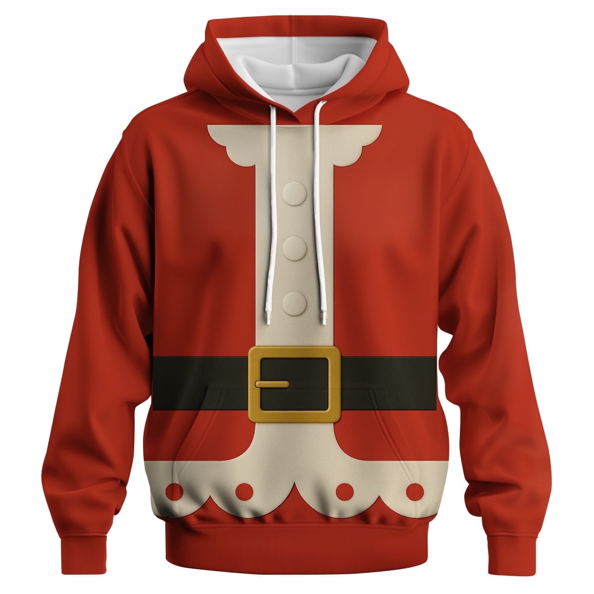 Rebaike, Unisex Santa Claus Hoodie, Santa Belt Print Pullover - Walmart.com