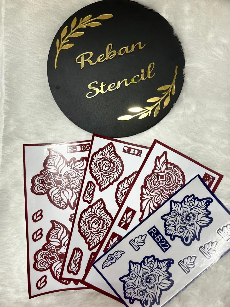 Reban Henna Floral Pattern Mehandi Stencil Sticker Stencil Mehndi ...