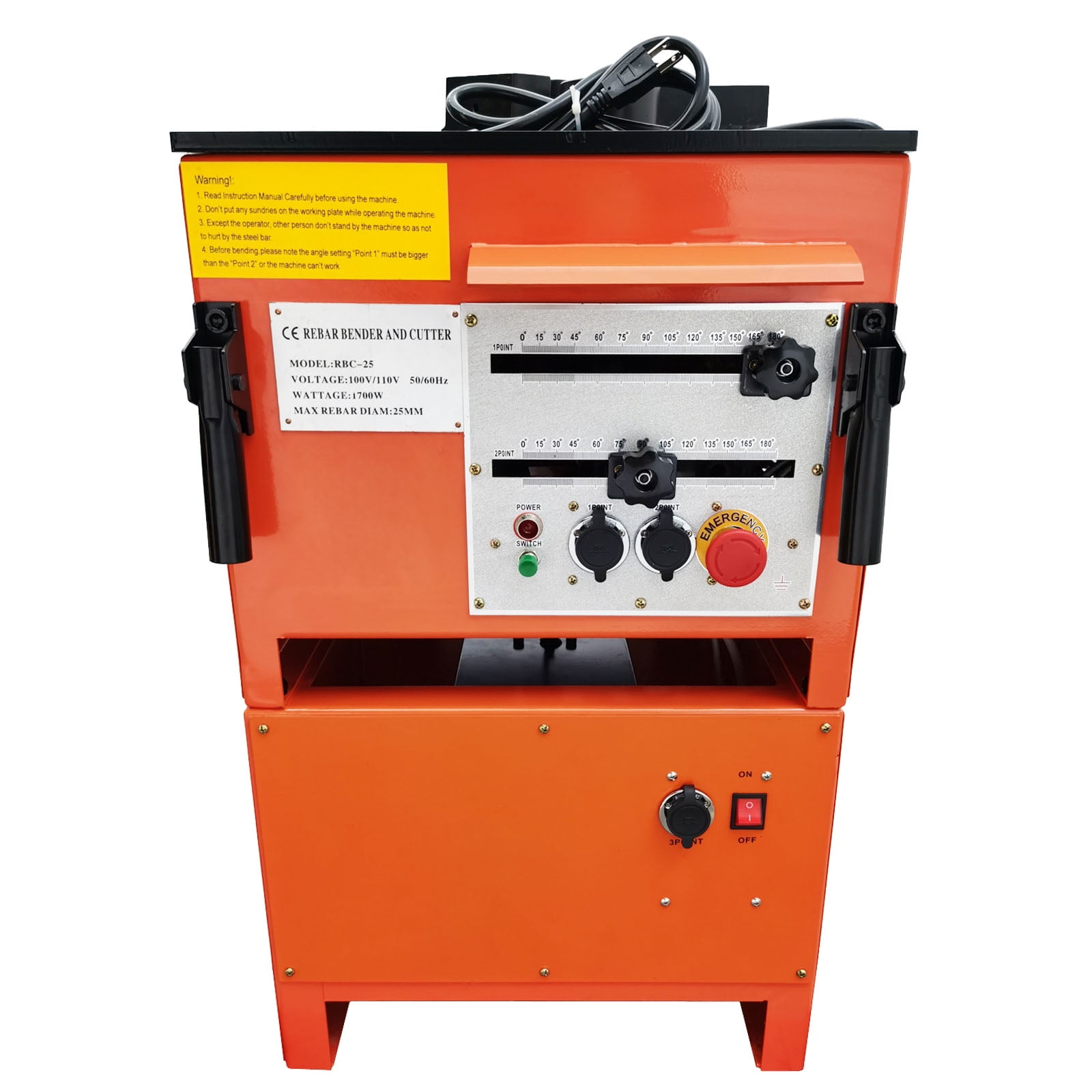 Rebar Bender 1" Electric Rebar Bending and Cutting Machine 3 Foot Pedal ...