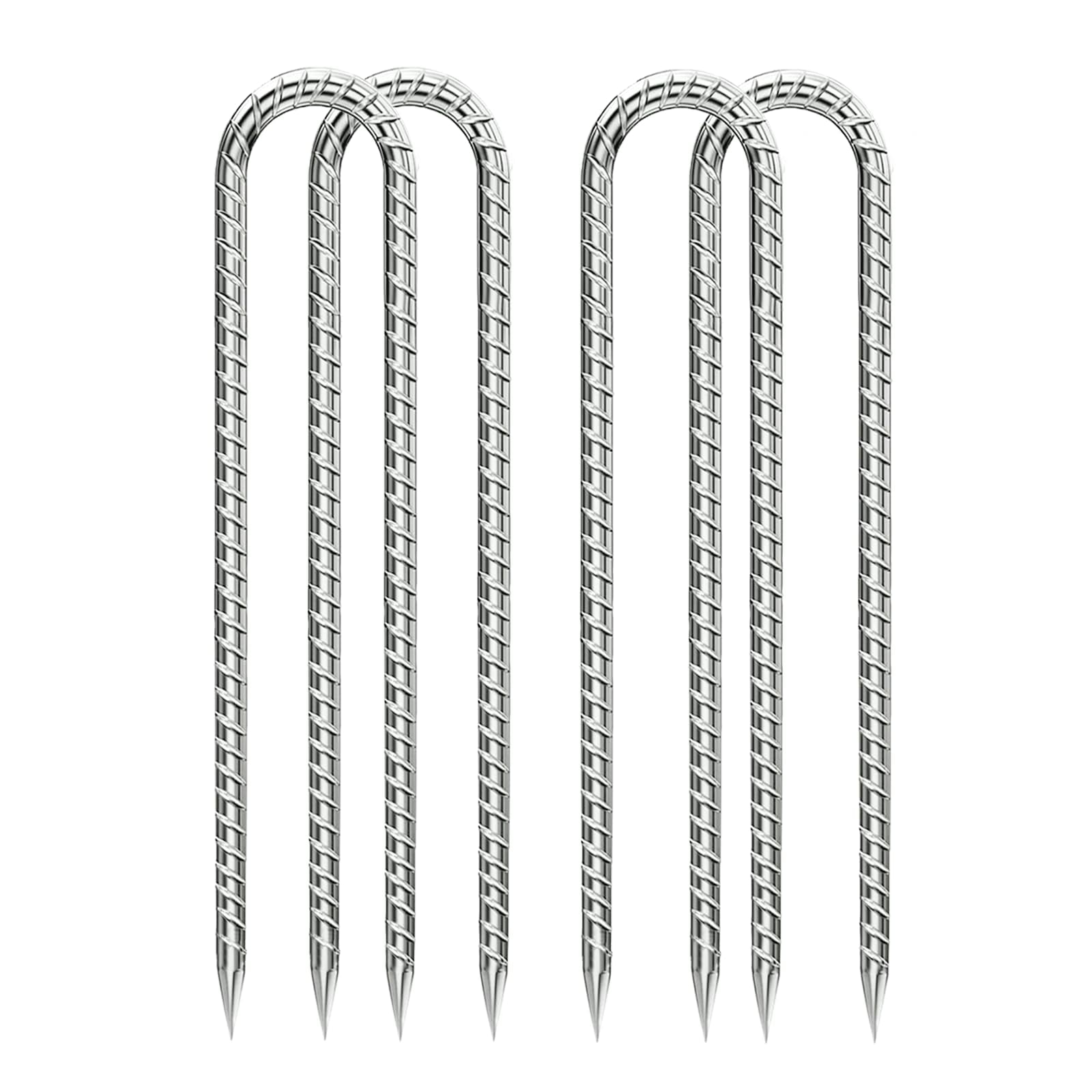 Rebar Ground Stakes 12 Inch Galvanized U Hook Anchors, Heavy Duty Anti ...
