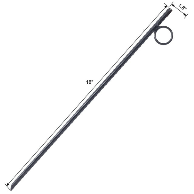 Rebar Stake With Loop 12pcs Grip Rebar 0.375 And 18 Inch Steel Durable ...