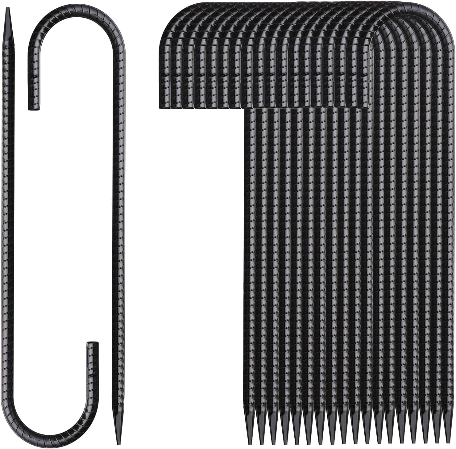 Rebar Stakes 12 Inch 20 Pack J Hook Ground Stakes Heavy Duty Chain Link ...