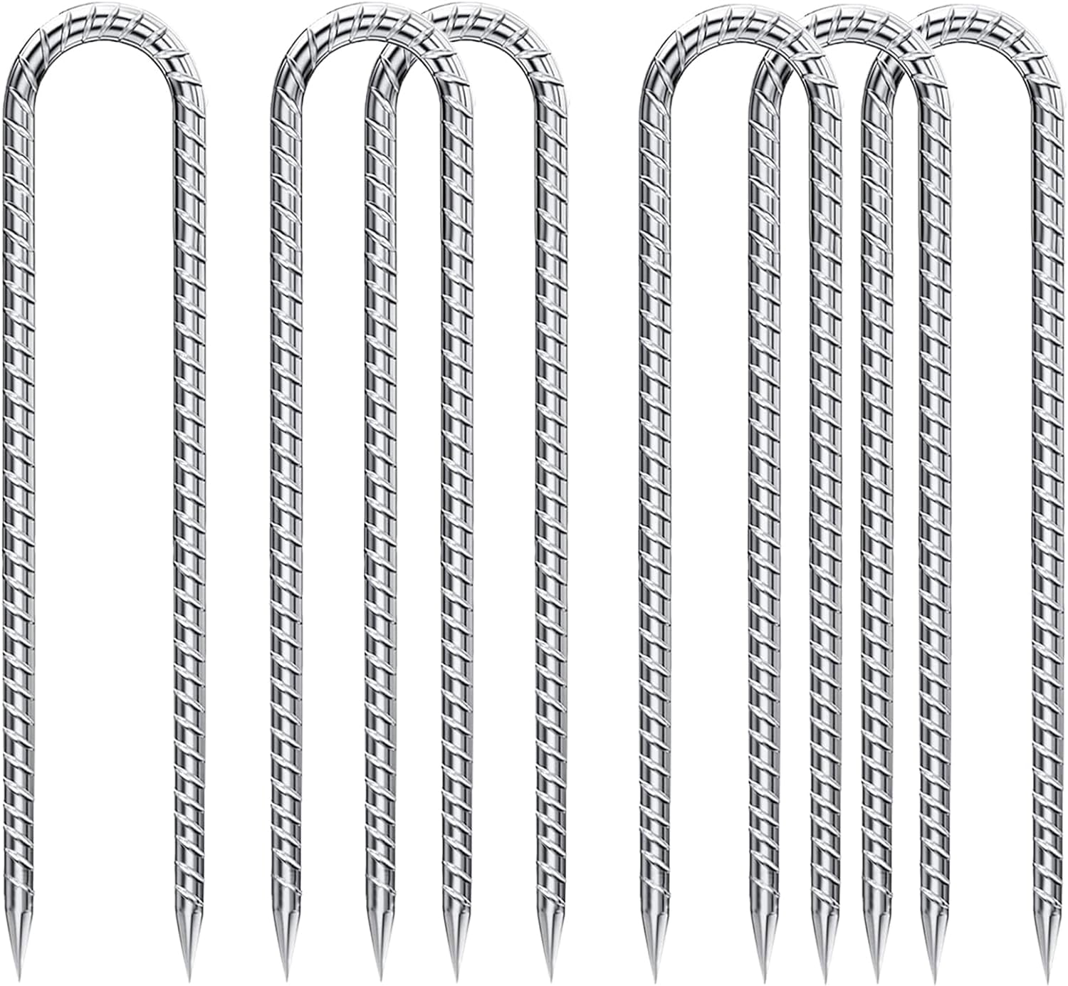 Rebar-Stakes-12-Inch-Galvanized, U Hook Rebar Stakes 6 Pack Ground ...