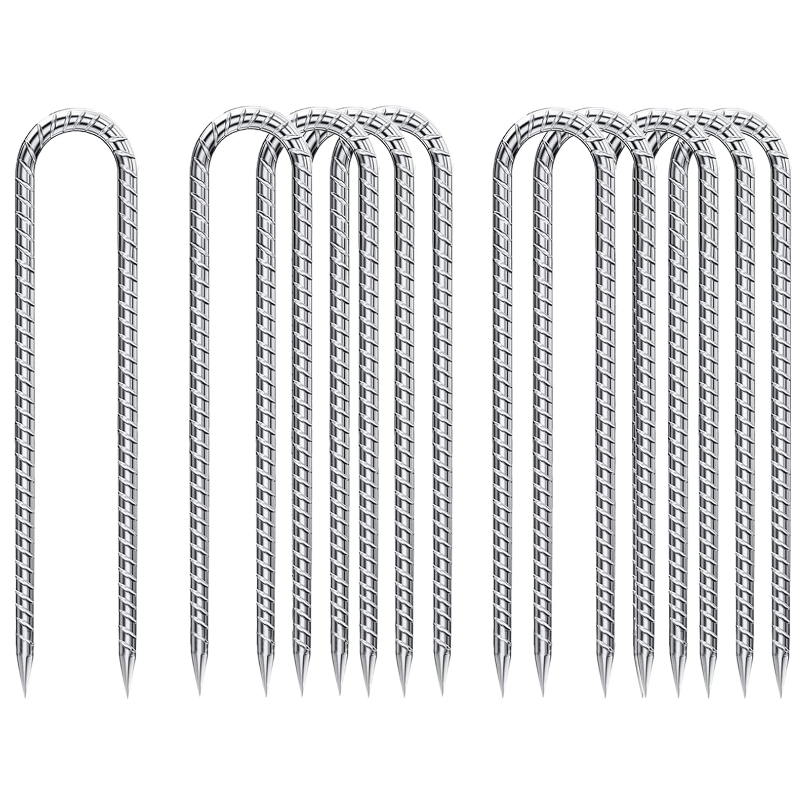 Rebar Stakes 12 Inch, Ground Stakes for Camping Tent Heavy Duty 10 Pack ...