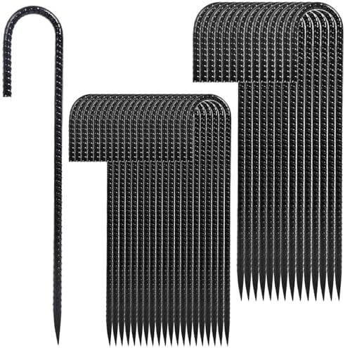 Rebar Stakes 12 inches 34-Pack Ground Stakes Heavy Duty J Hook Tent ...