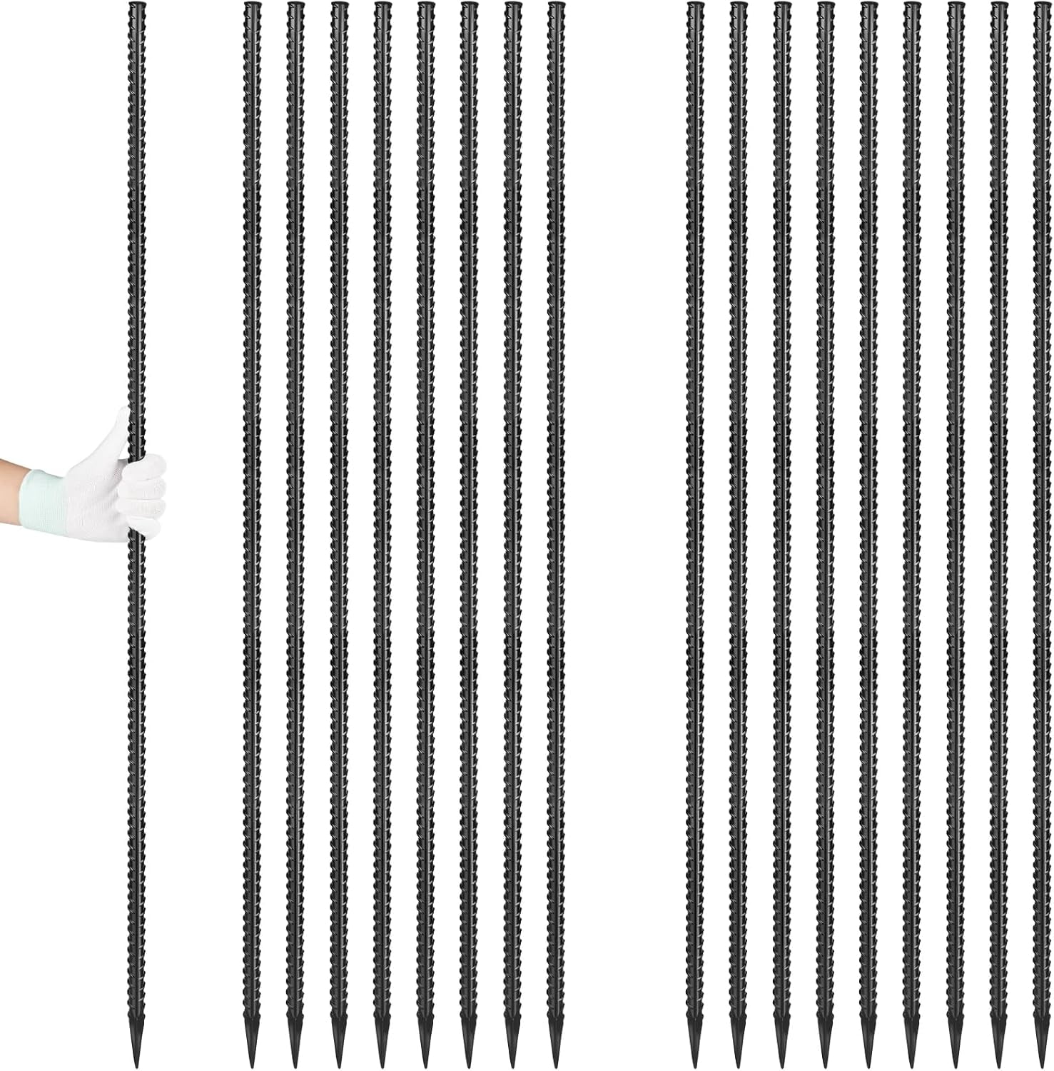 Rebar Stakes 36 inches 16-Pack Concrete Form Stakes Straight 3/8 ...