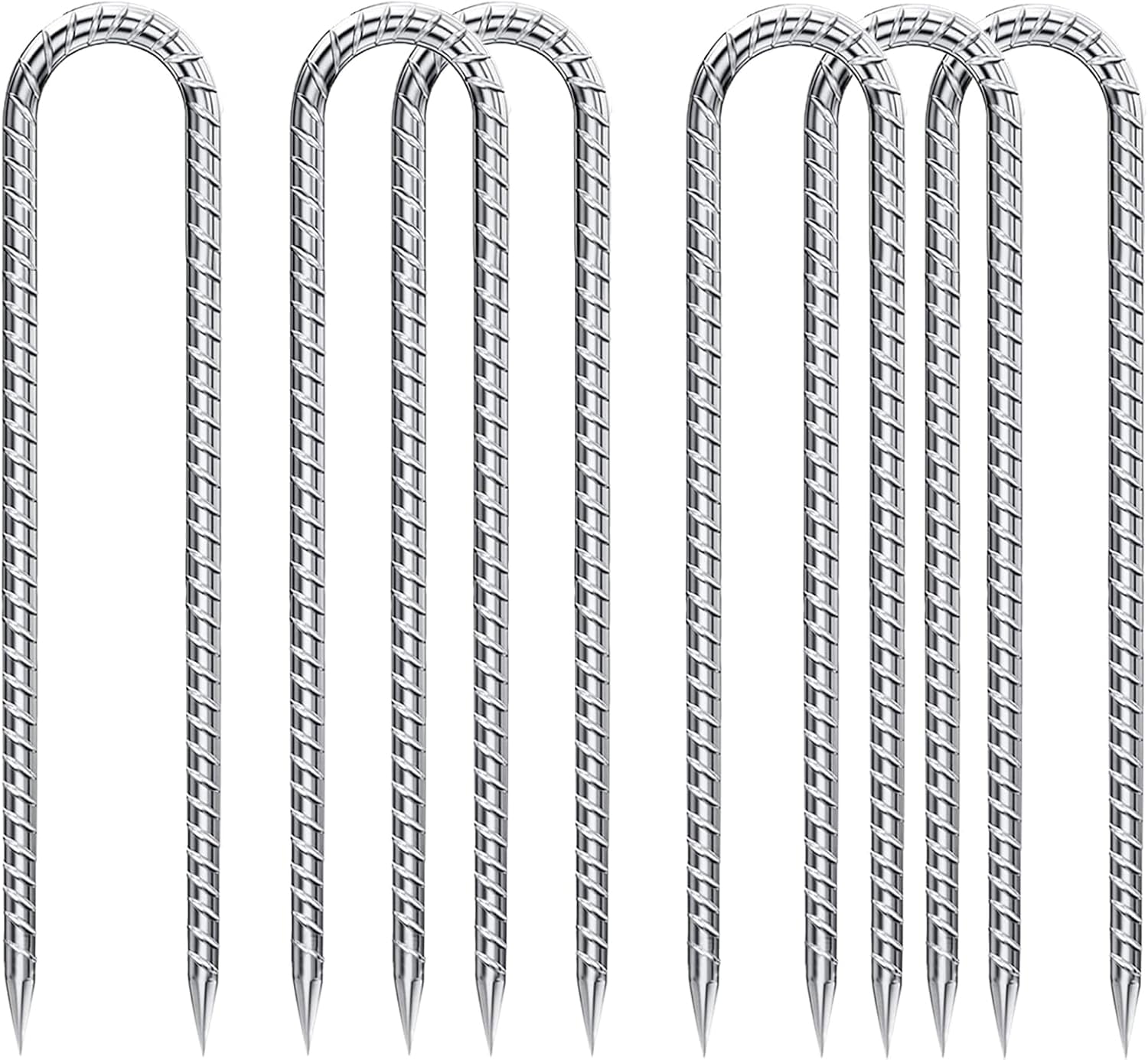 Rebar-Stakes Galvanized, U Hook Trampoline Stakes Ground Anchors Tent ...