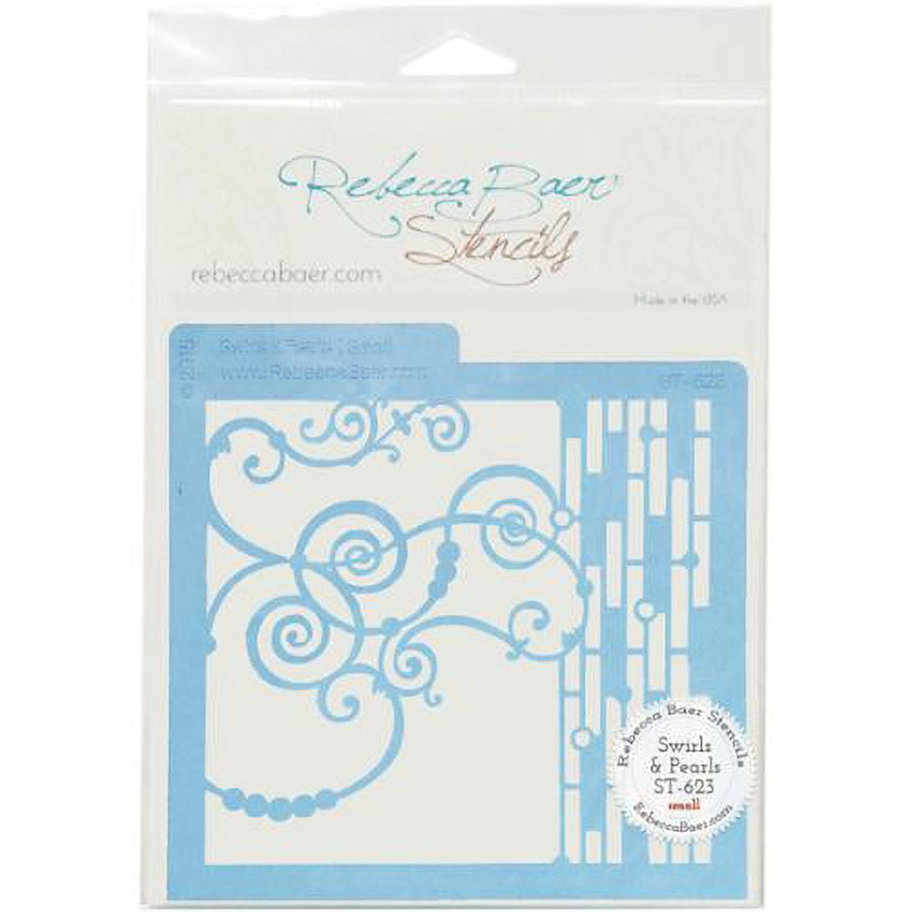 Rebecca Baer RBST623 Stencil 5.75"X5.75"-Swirls & Pearls - Walmart.com