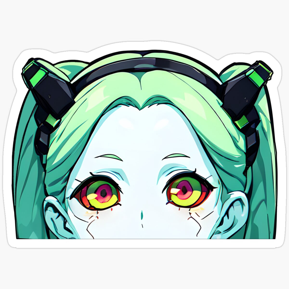 Rebecca Cyberpunk Sticker Cyberpunk Decals Cyberpunk Anime Peeker ...
