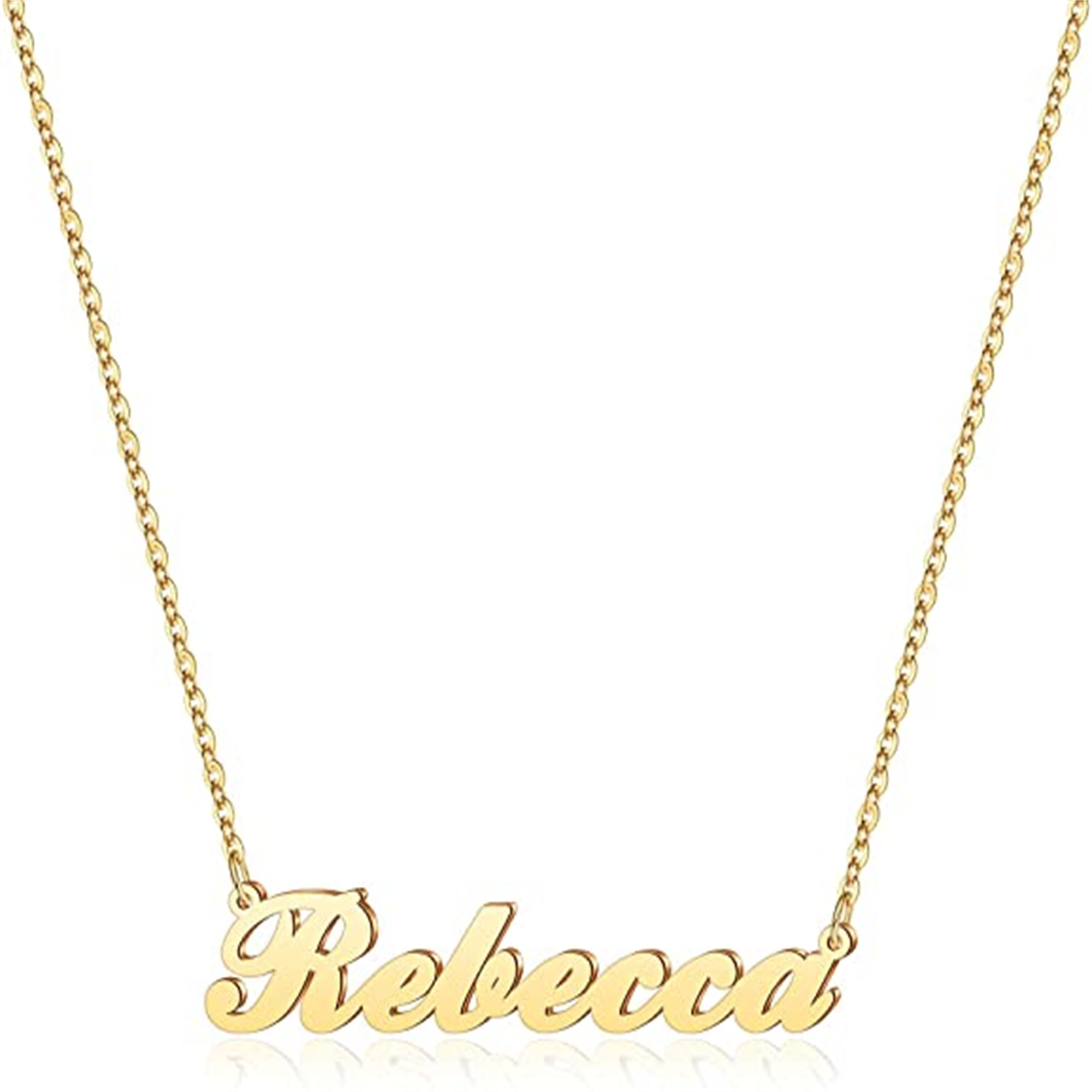 Rebecca Name Necklace, 18K Gold Filled Custom Name Necklace ...