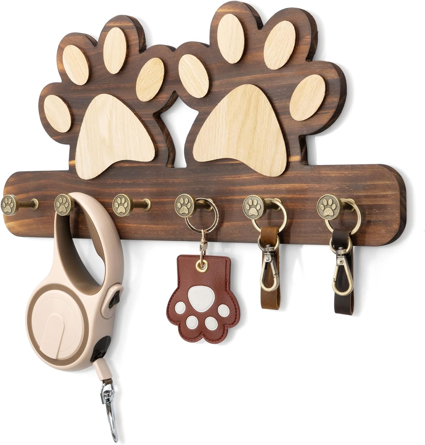 Rebee Vision Farmhouse Key Holder for Wall - Decorative Dog Leash ...