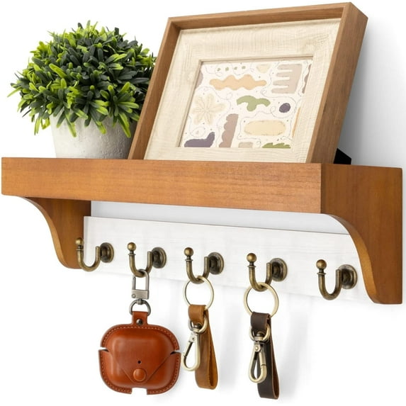 Rebee Vision Key Holder Wall Mount with Shelf - Key Holder for Wall ...