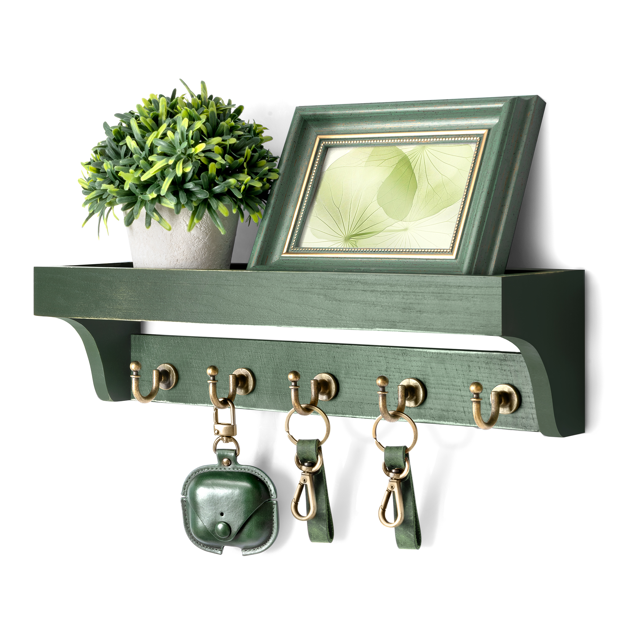 Rebee Vision Key and Mail Holder Wall Mount - Wooden Hanging Organizer ...
