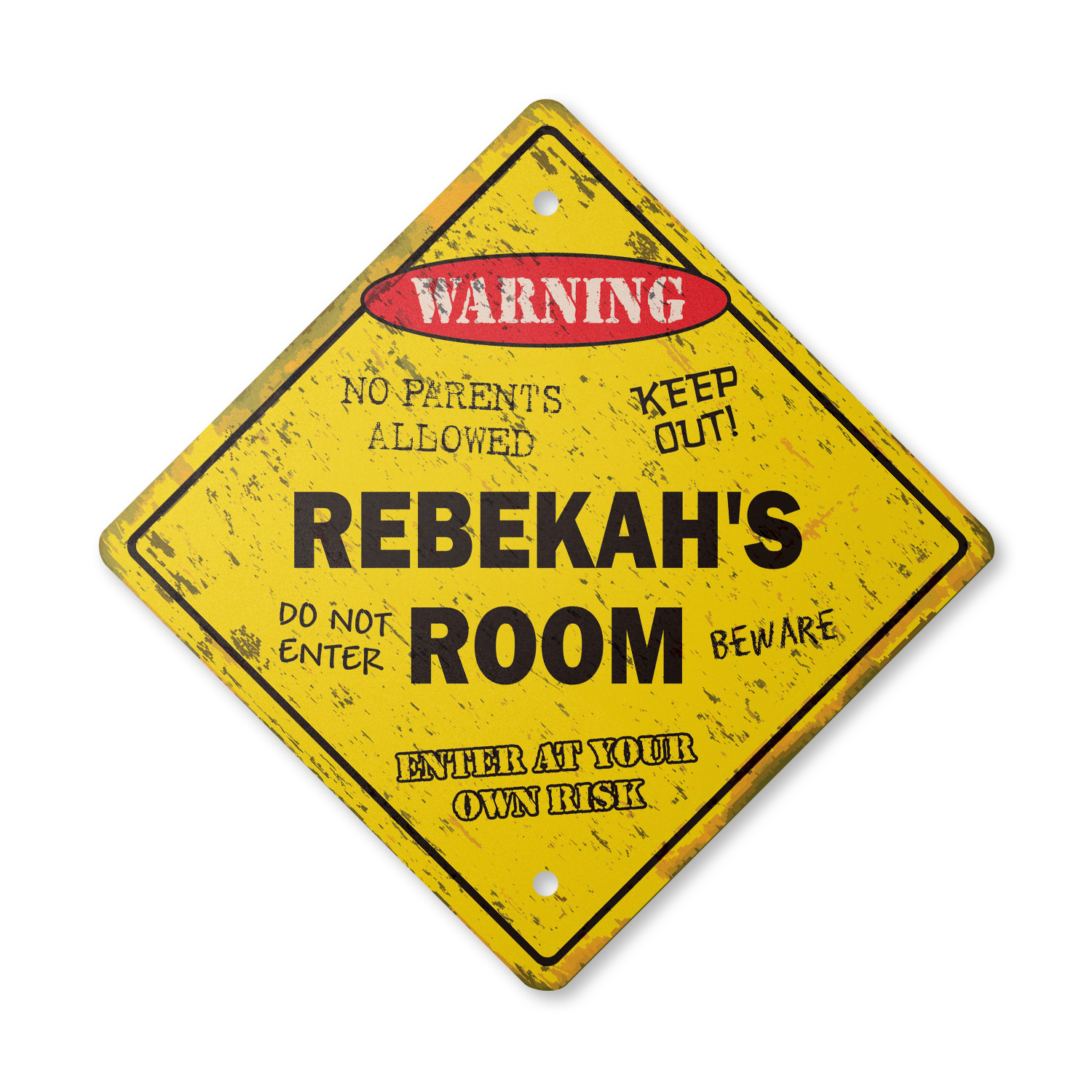 Rebekah's Room Sign Vintage Crossing Zone Xing | Indoor/Outdoor Plastic ...