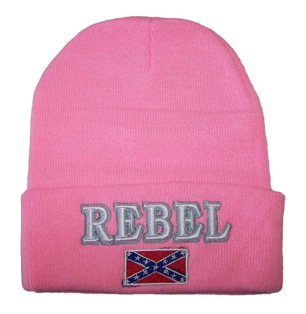 Rebel Embroidered Knitted Winter Caps Beanies - Pink Color (REBWC2 ...