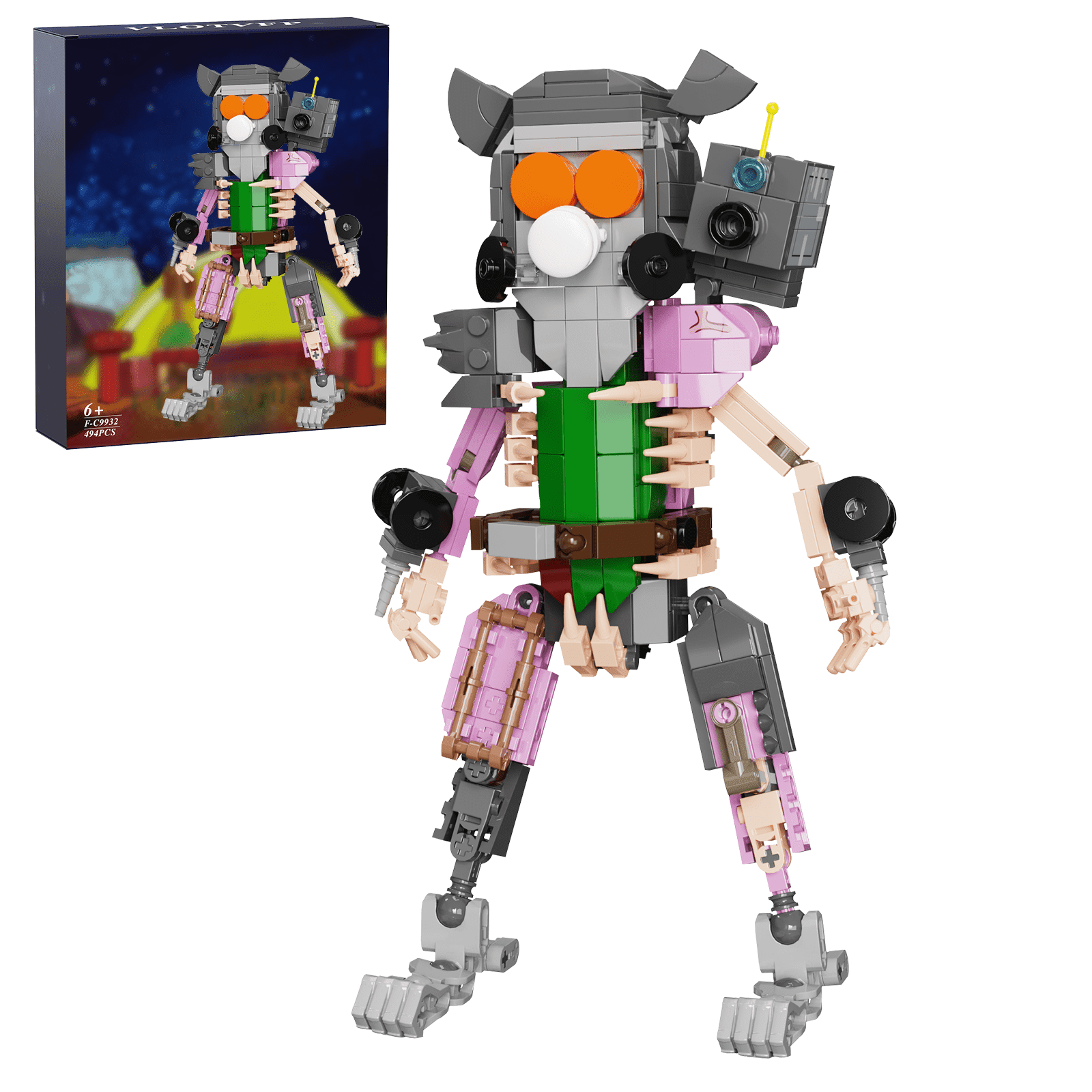 Rebel Gherkin Building Blocks Set - Poseable Pickle Rick Figure with ...