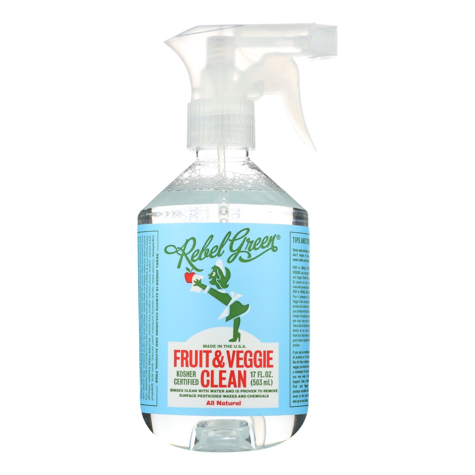 Rebel Green Cleaning Spray - Fruit and Veggie - Case of 12 - 17 fl oz ...