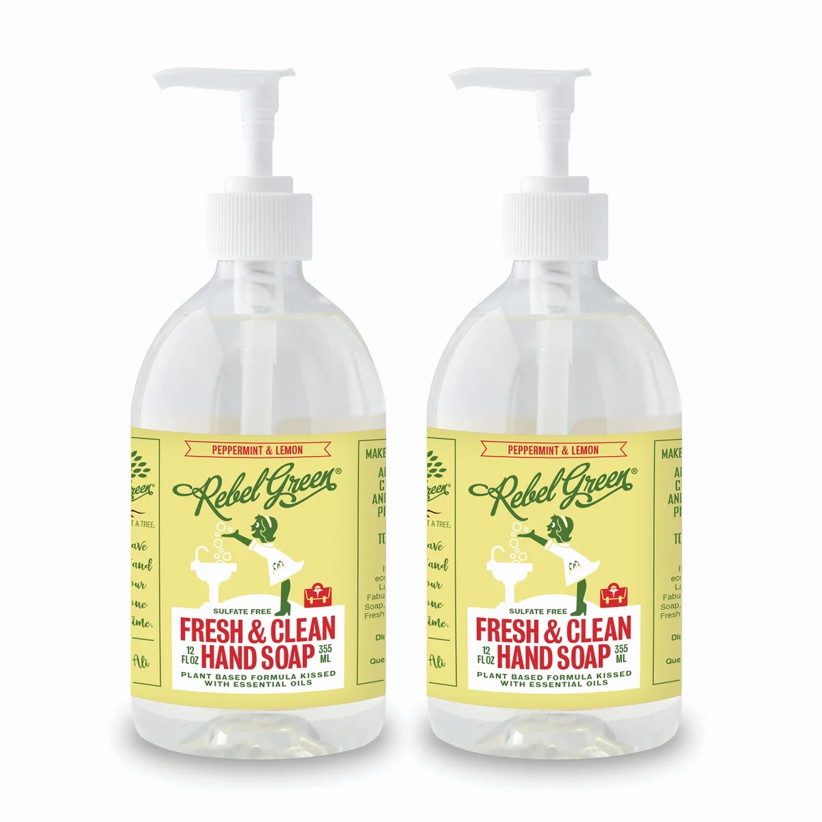 Rebel Green Fresh & Clean Hand Soap - Moisturizing Natural Bathroom ...