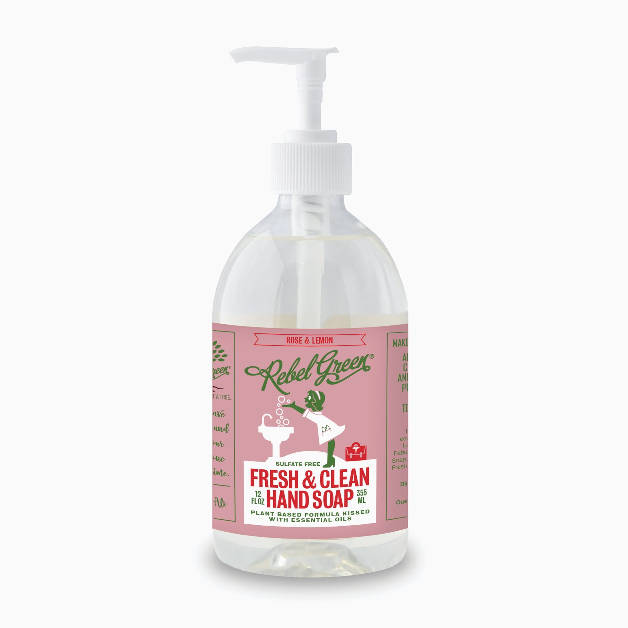 Rebel Green Hand Soap - Rose & Lemon - 12 oz (Packaging May Vary ...