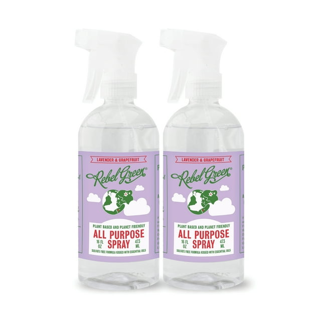 Rebel Green Natural All-Purpose Cleaning Spray - Essential Oil Multi ...