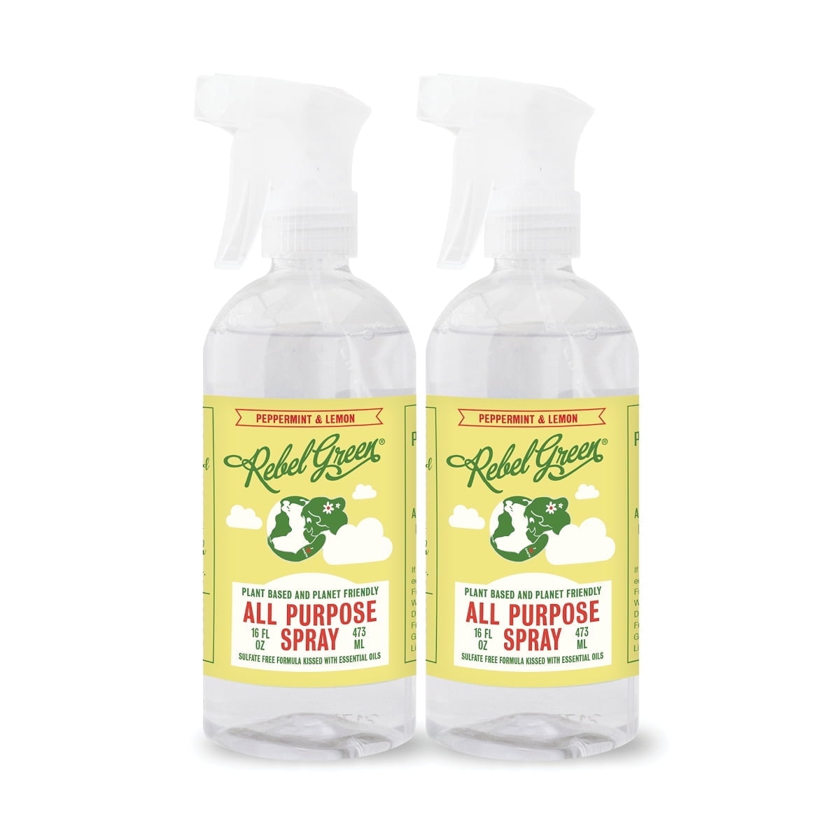 Rebel Green Natural All-Purpose Cleaning Spray, Peppermint Lemon Scent ...