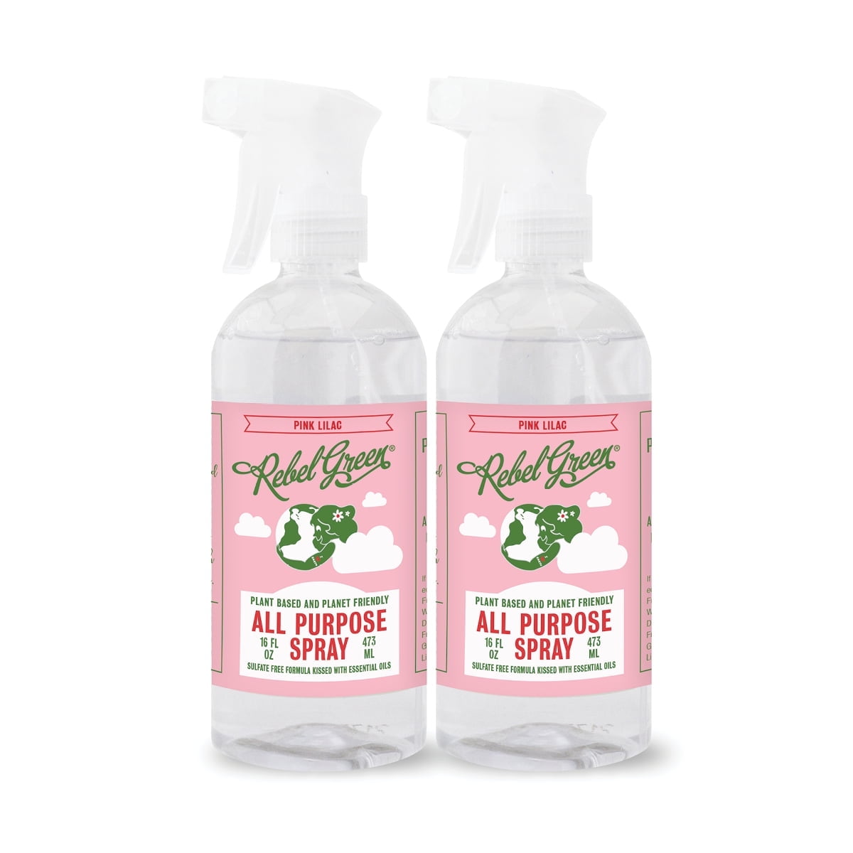 Rebel Green Natural All-Purpose Cleaning Spray - Pink Lilac (16 Ounce ...
