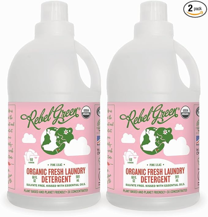 Rebel Green Organic Laundry Detergent - Natural Laundry Soap - Liquid ...