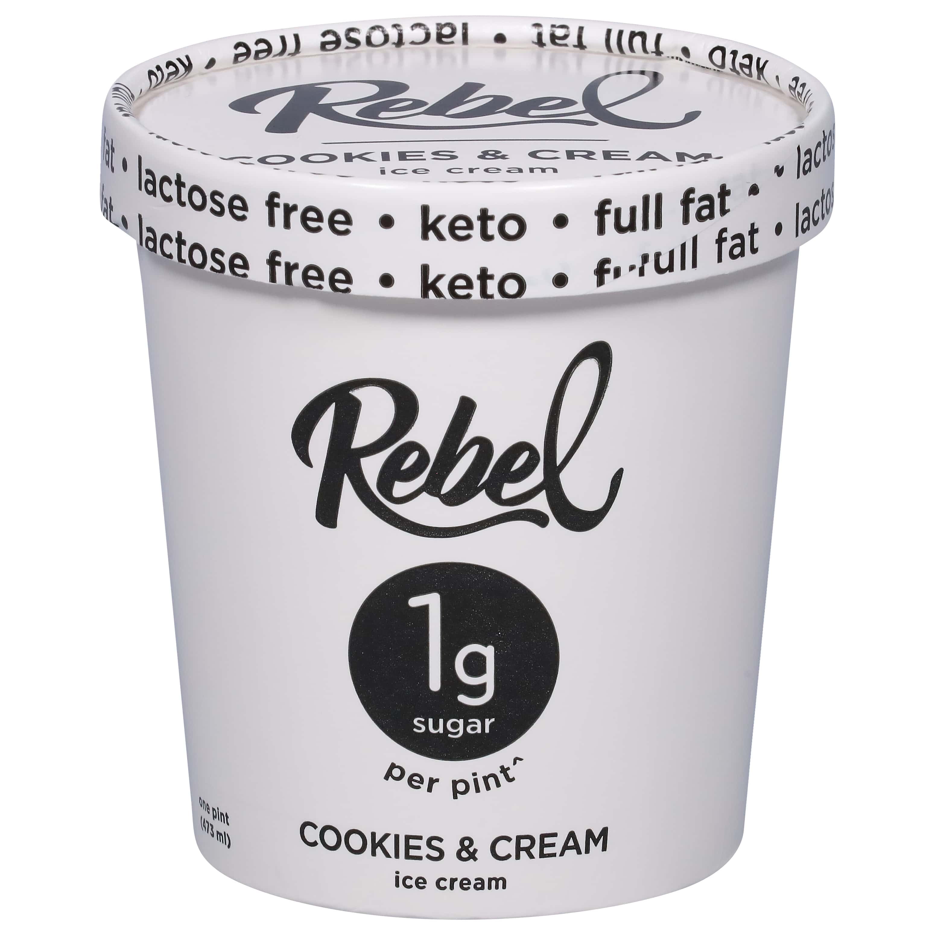 Rebel Cookies & Cream Keto Ice Cream Low Net Carbs Gluten Free ...
