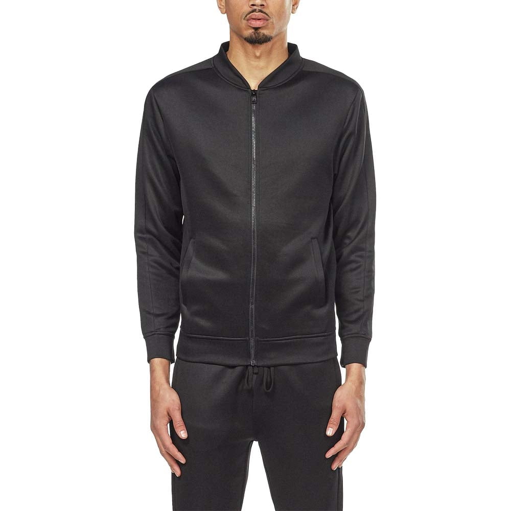 Rebel Minds Men Basic Track Jacket (All Black) - Walmart.com