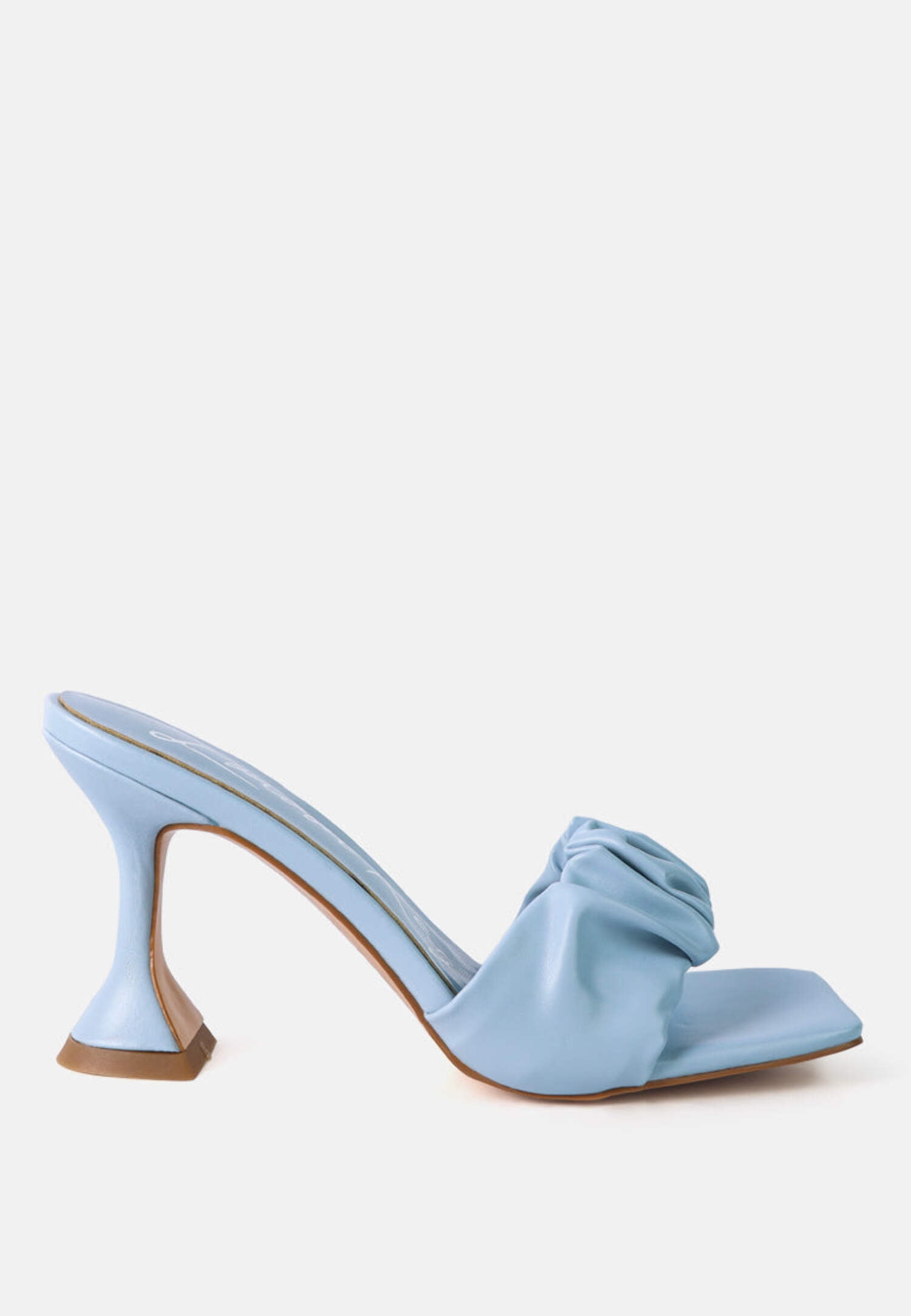 Rebel Ruched Straps Spool Heel Sandals - Walmart.com