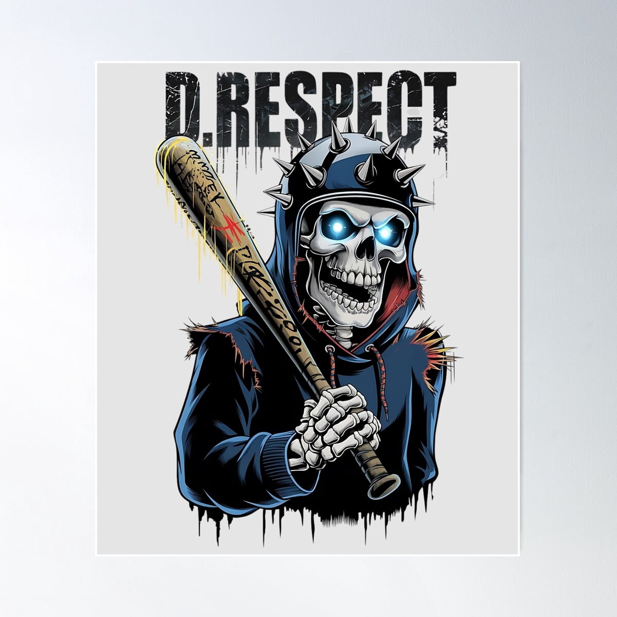Rebel Skull With Spiked Helmet Poster Wall Art, Modern Wall Decor For ...