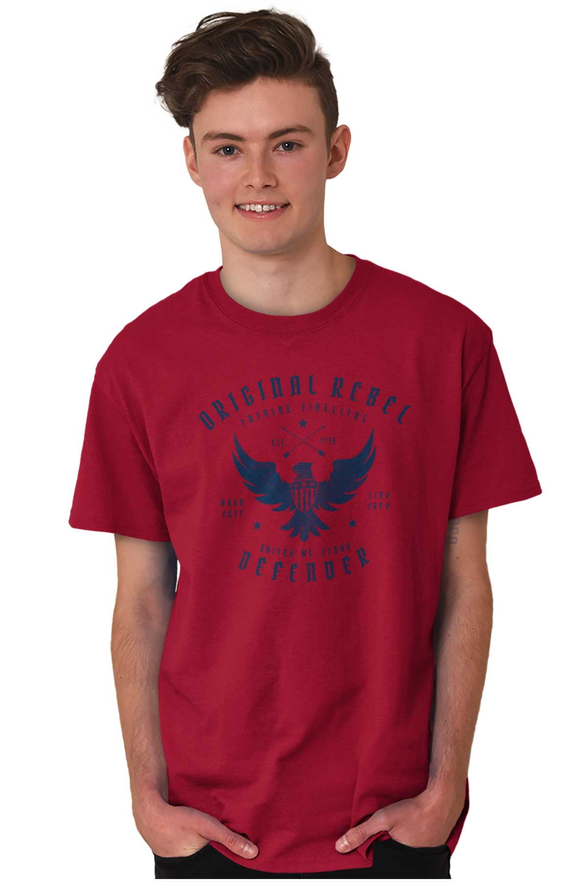 Rebel United Defender Patriotic Flag Men's Graphic T Shirt Tees Brisco ...