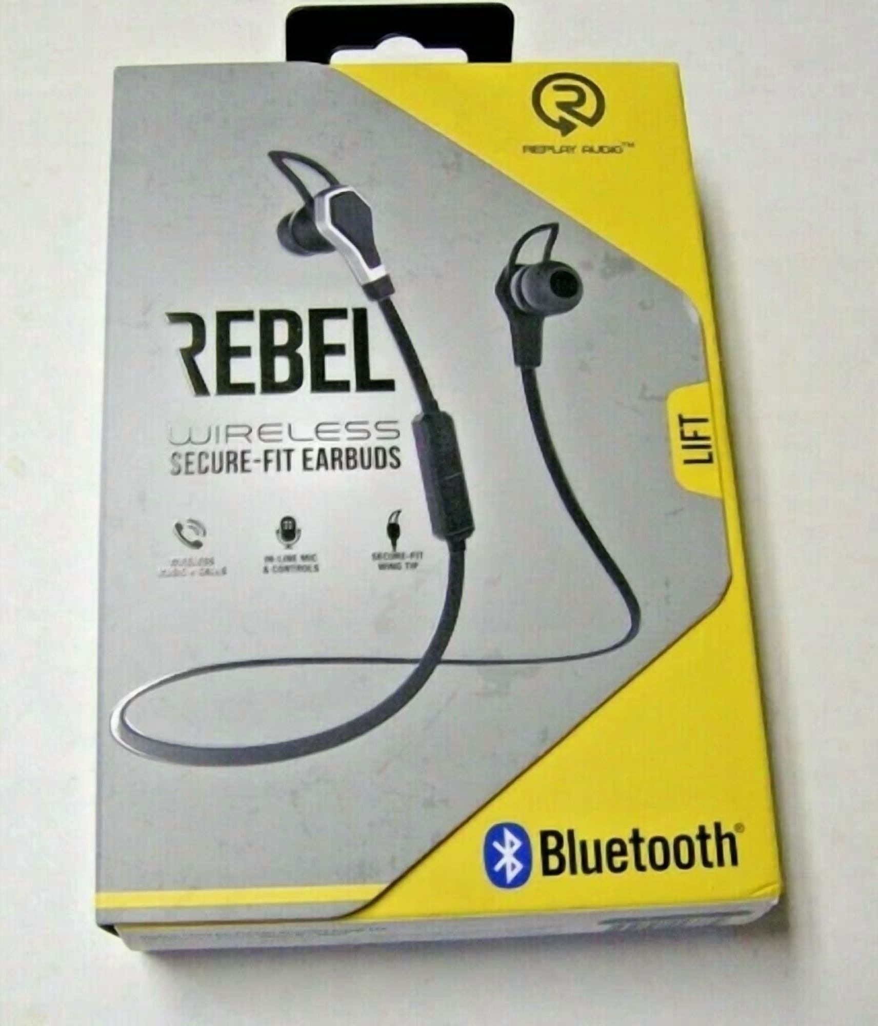 Rebel Wireless Secure-Fit Earbuds - Bluetooth Tangle- Cable Secure Fit ...