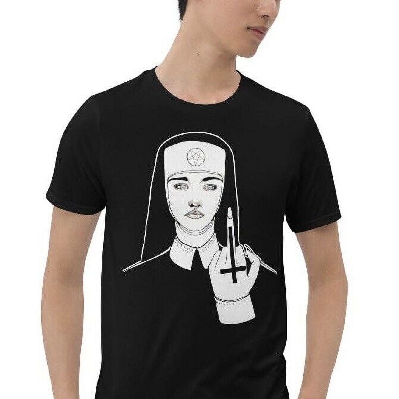 Rebellious Nun Gothic Gesture Graphic Shirt - Walmart.com