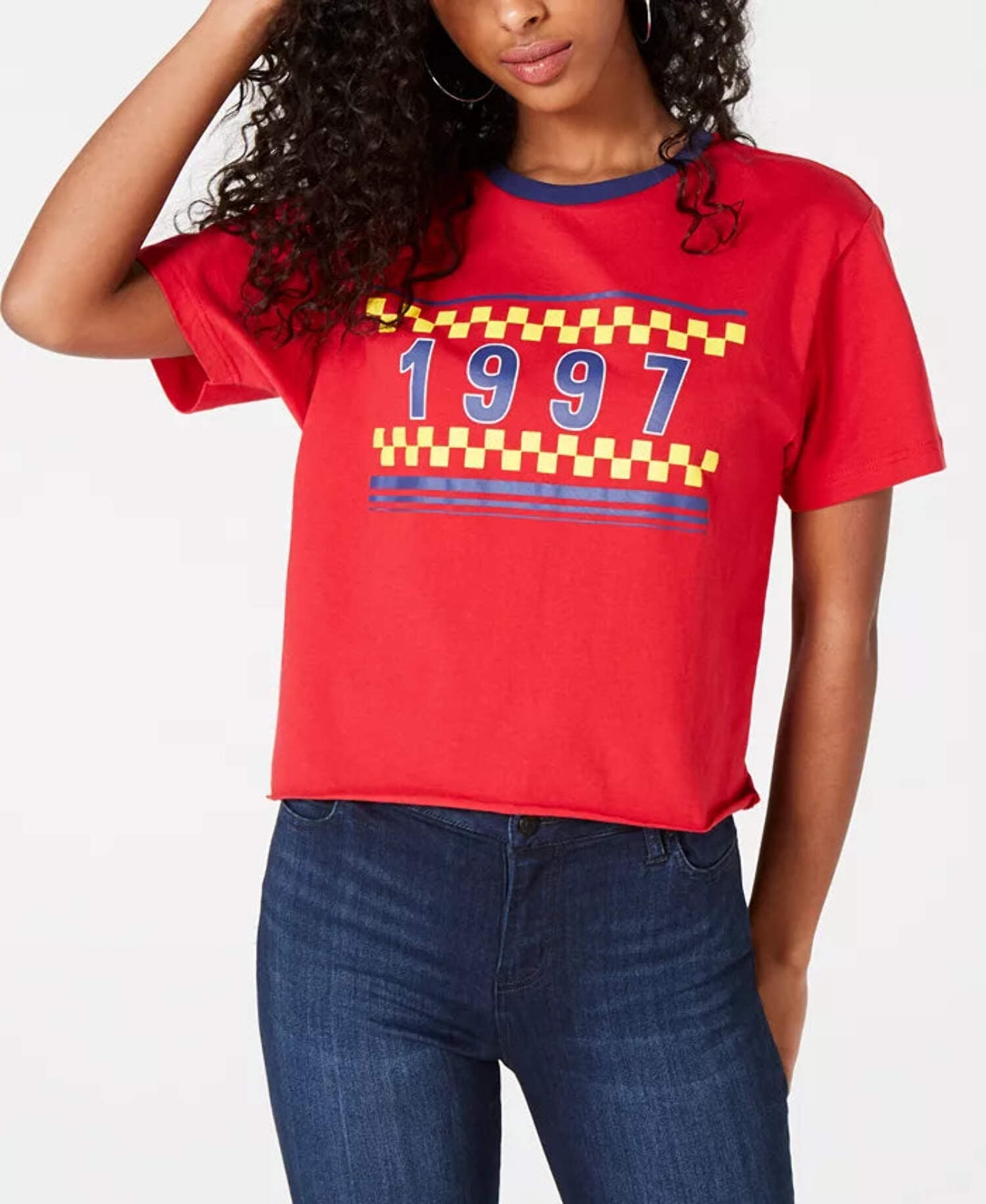 Rebellious One Juniors' 1997 Cropped Ringer T-Shirt - Walmart.com
