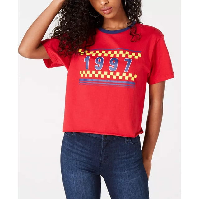 Rebellious One Juniors' 1997 Cropped Ringer T-Shirt - Walmart.com