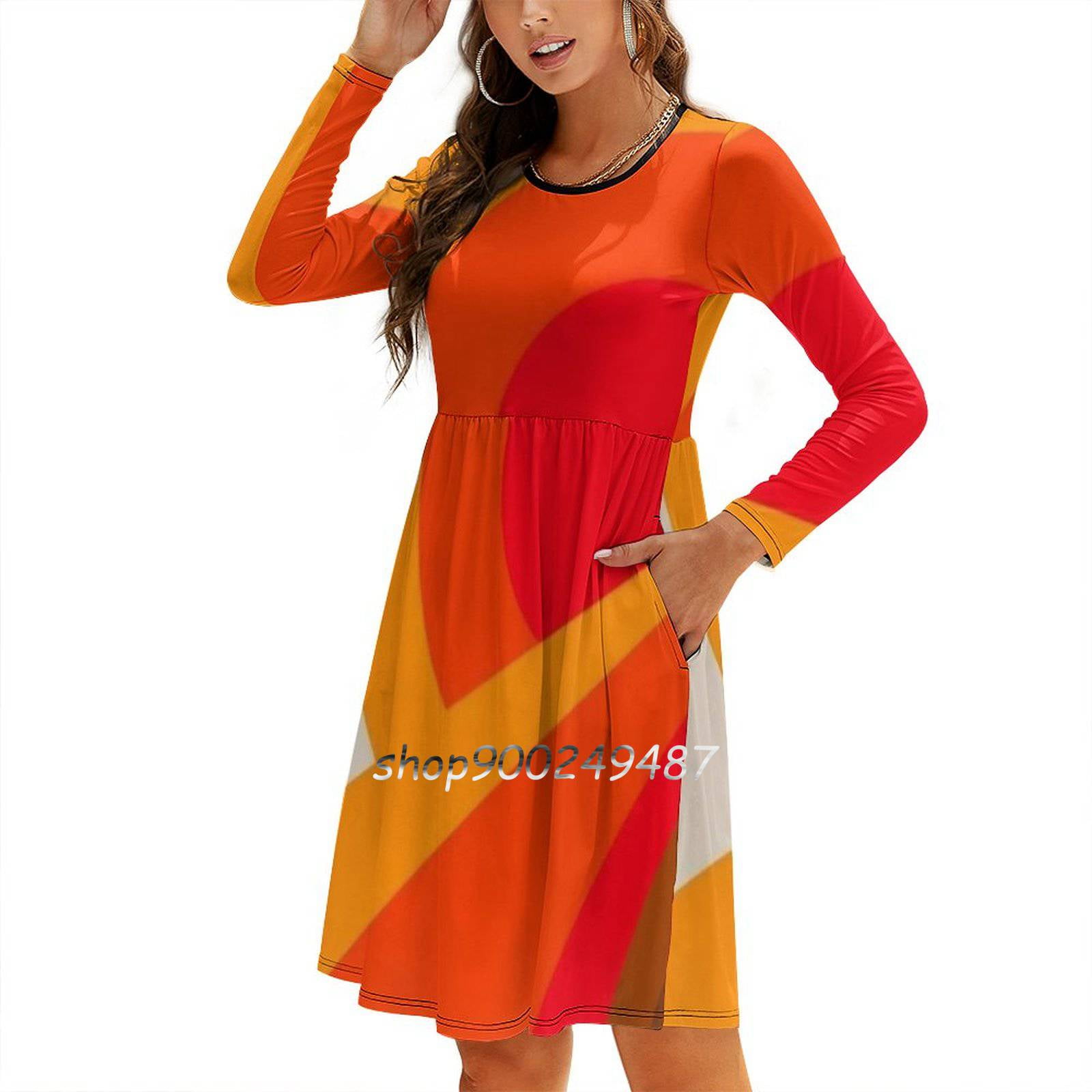 Rebirth Of The 70S Sweetheart Knot Flared Dress Fashion Design Large ...