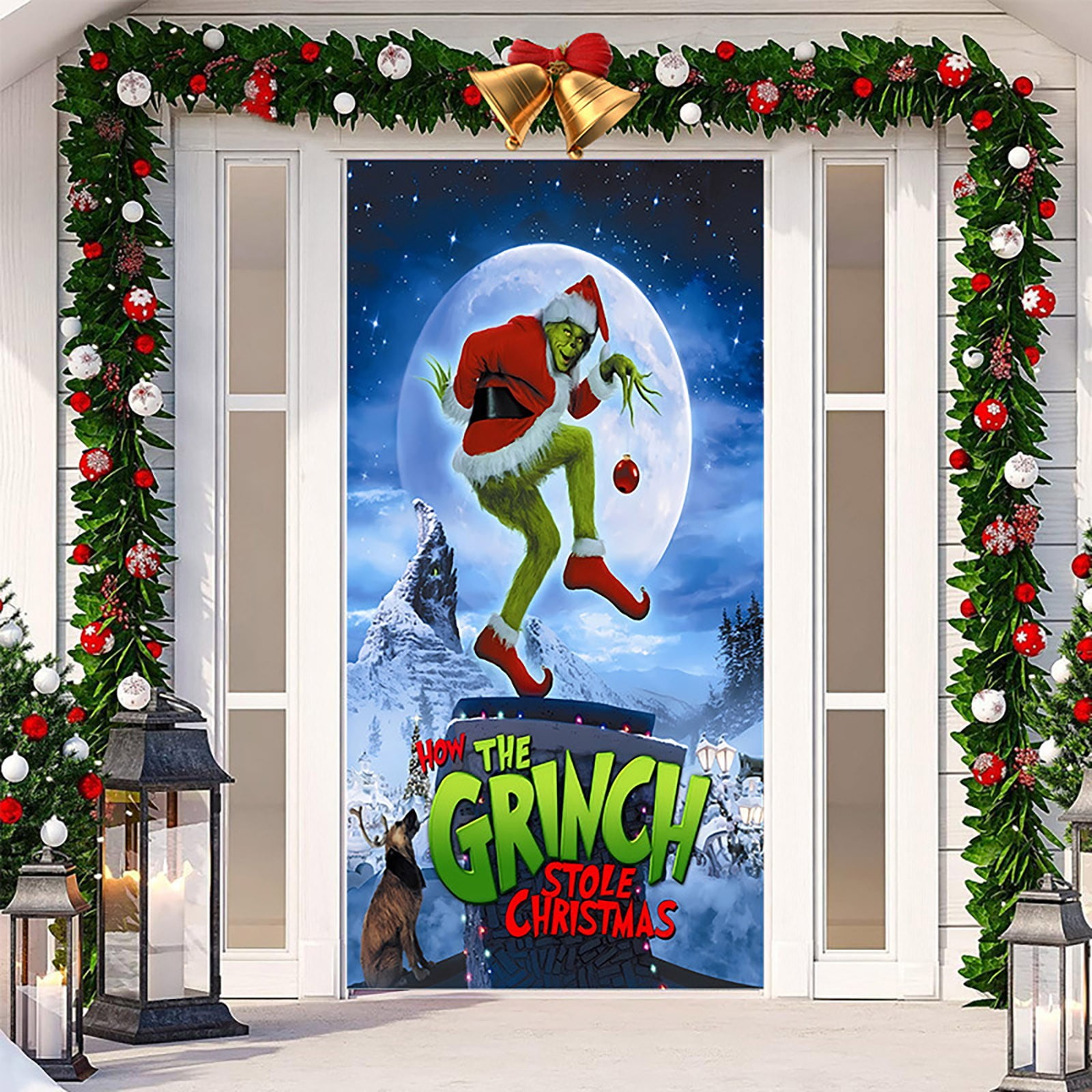 Reboson Grinch Theme Printed Outdoor Curtains Christmas Room Divider ...