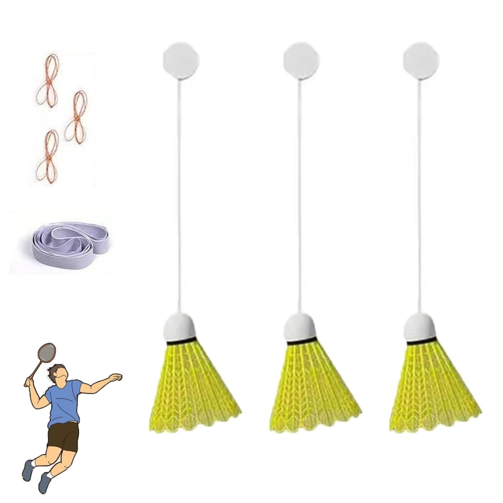 Rebound Badminton, 3PCS Badminton Rebound Trainer, Badminton Single ...