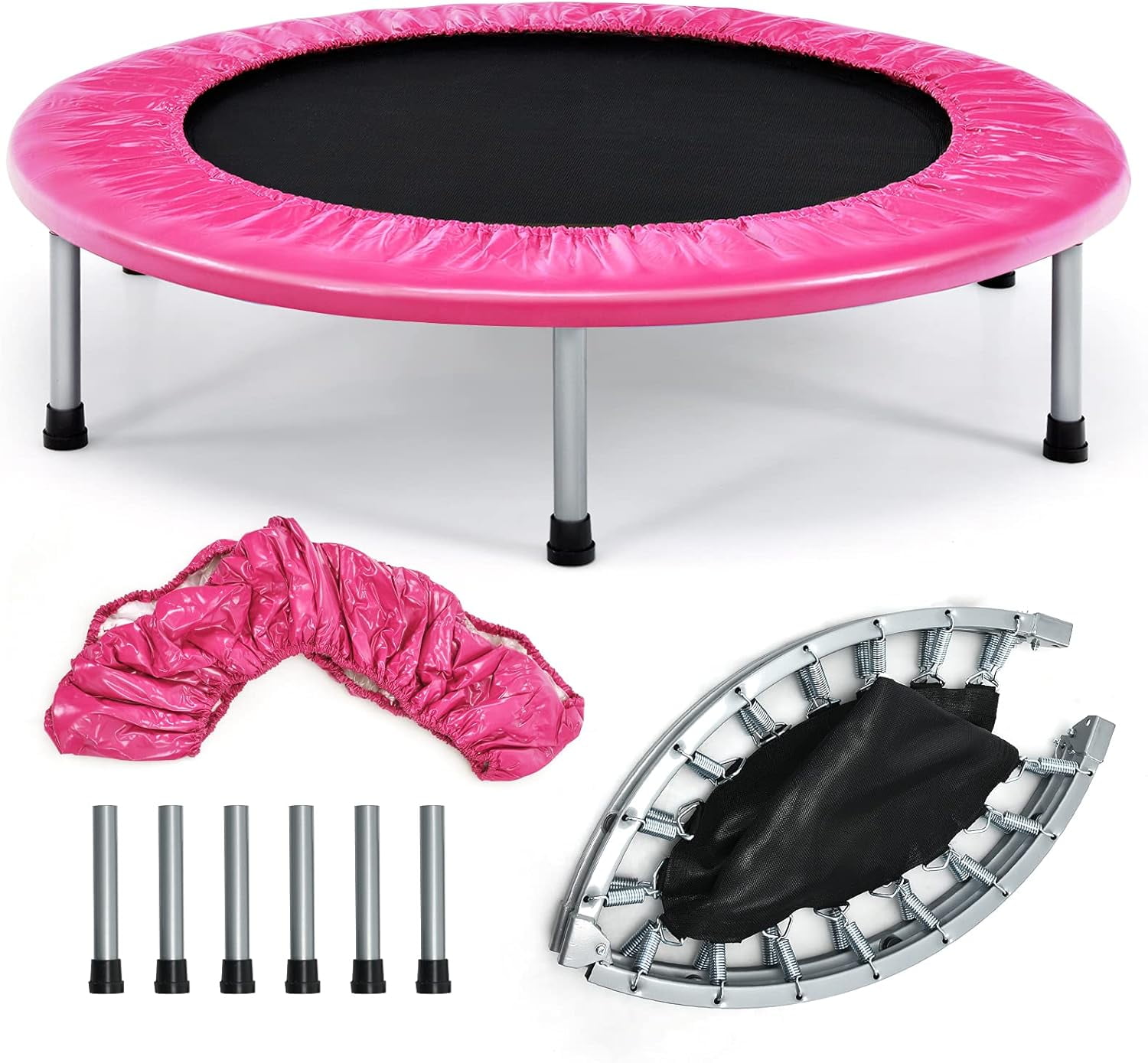 Rebounder Trampoline for Adults, Mini Exercise Trampoline with Safety ...