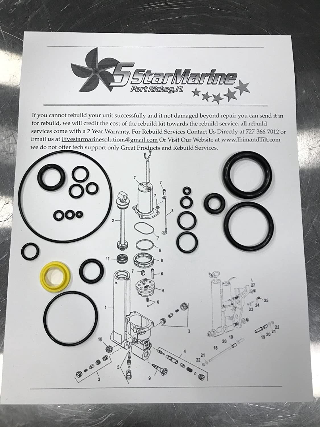 Rebuild KIT!!! Mercury Force 25 30 35 40 50 60Hp Tilt Trim 827668 A25 ...