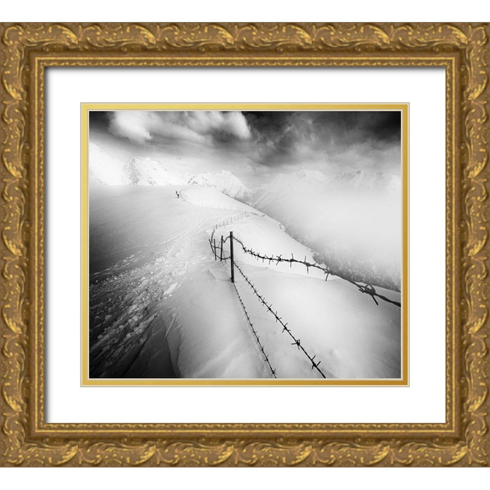 Rebustini 30x26 Gold Ornate Wood Framed with Double Matting Museum Art ...
