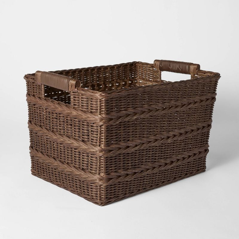 Rec Rattan Drative asket Dark Brown - Three ™ designed with Studio ...