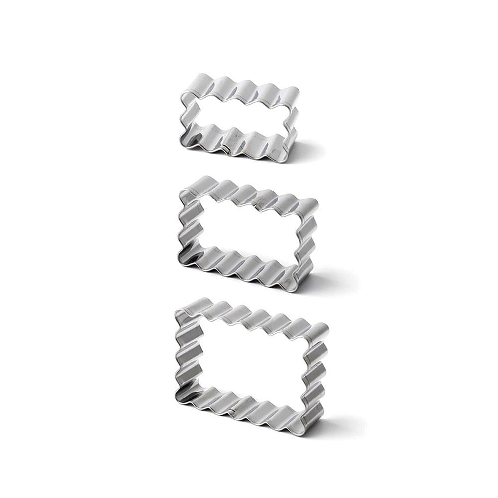 Rec Scalloped Edge Cookie Cutter Set, Stainl Stl Rec Biscuit Molds Rec ...