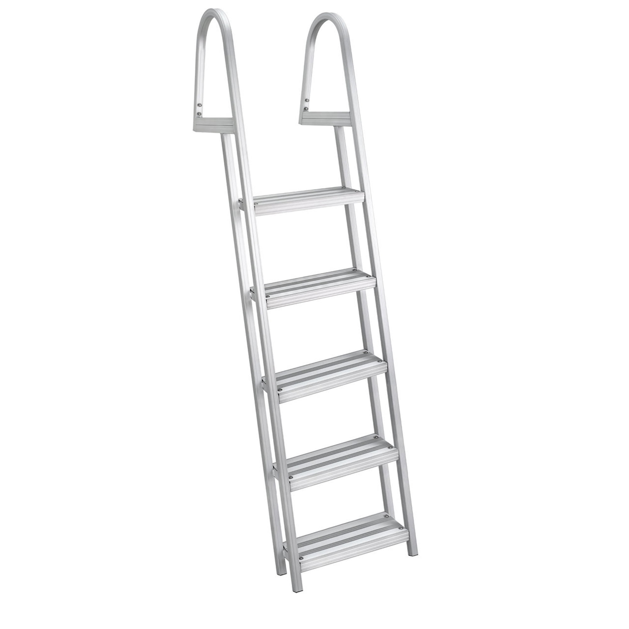 RecPro 5 Step Angled Aluminum Pontoon Dock and Boat Boarding Ladder ...