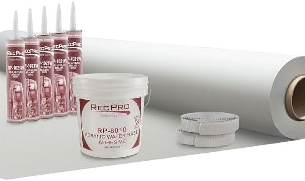 RecPro Extreme Duty RV Camper Rubber Roof Kit 9.5' Wide x 5 ft - 40 ft ...